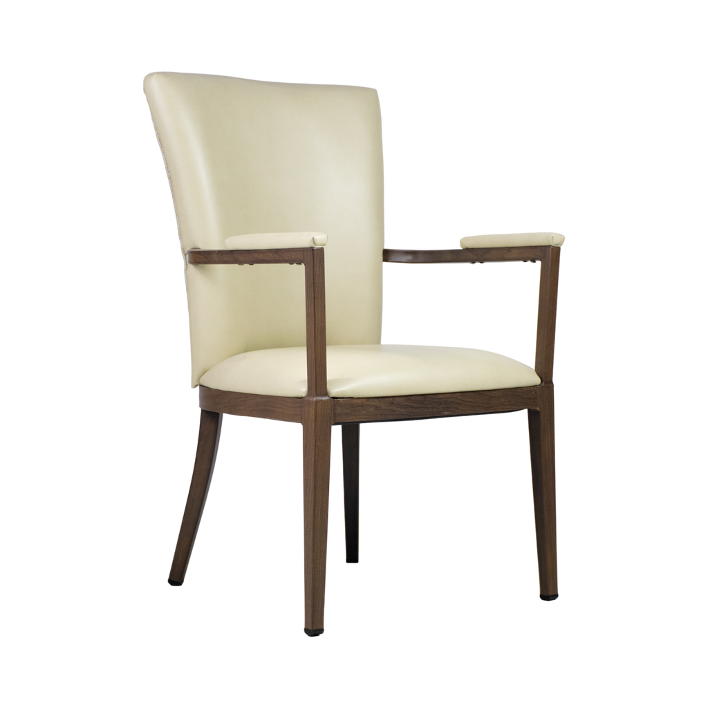 Brianna Commercial Aluminum Wood Look Arm Chair – The Chair Market